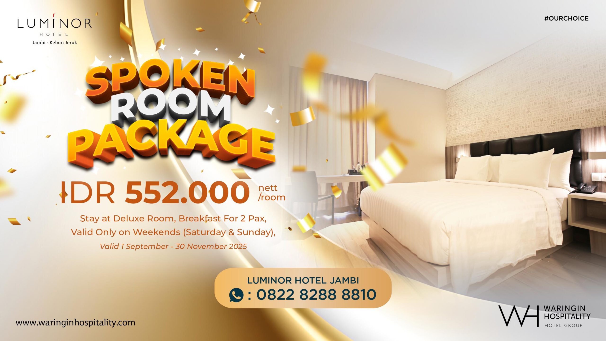 Luminor Hotel Jambi Hadirkan Promo “Spoken Room Package” Mulai ...